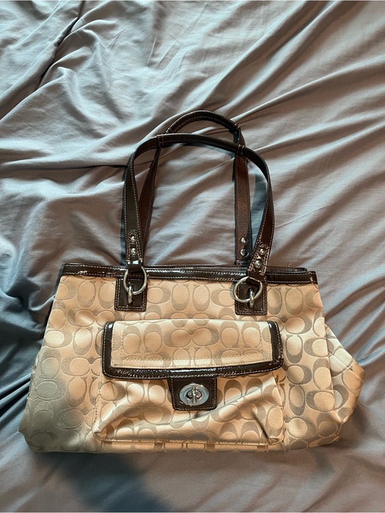 Coach | Bags | Coach Penelope Signature Sateen Handbag F943 In Khaki ...